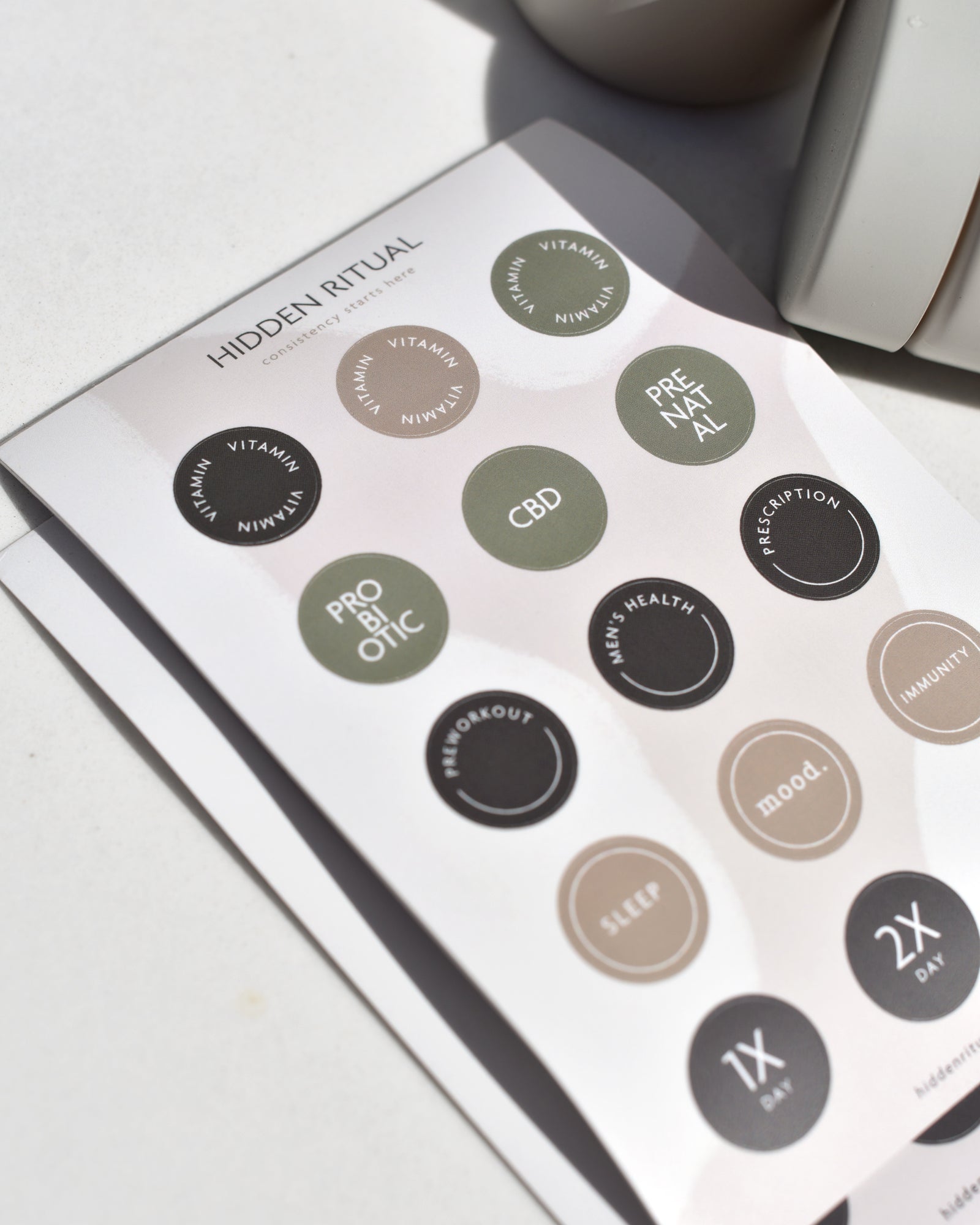 Display-worthy modern refillable vitamin storage jars – Hidden Ritual